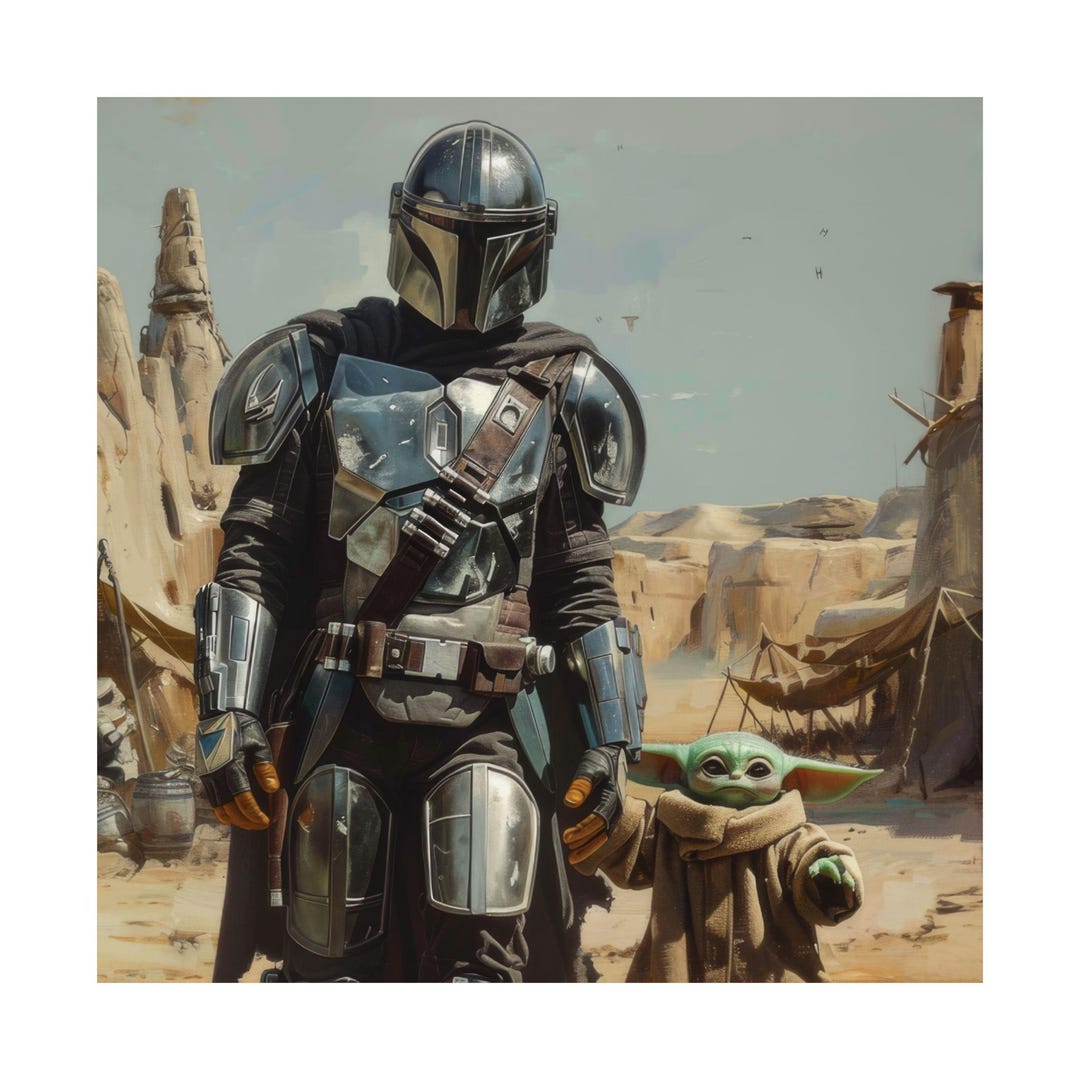 Din Djarin and Grogu, the Mandalorian, Baby Yoda, Star Wars, Poster ...