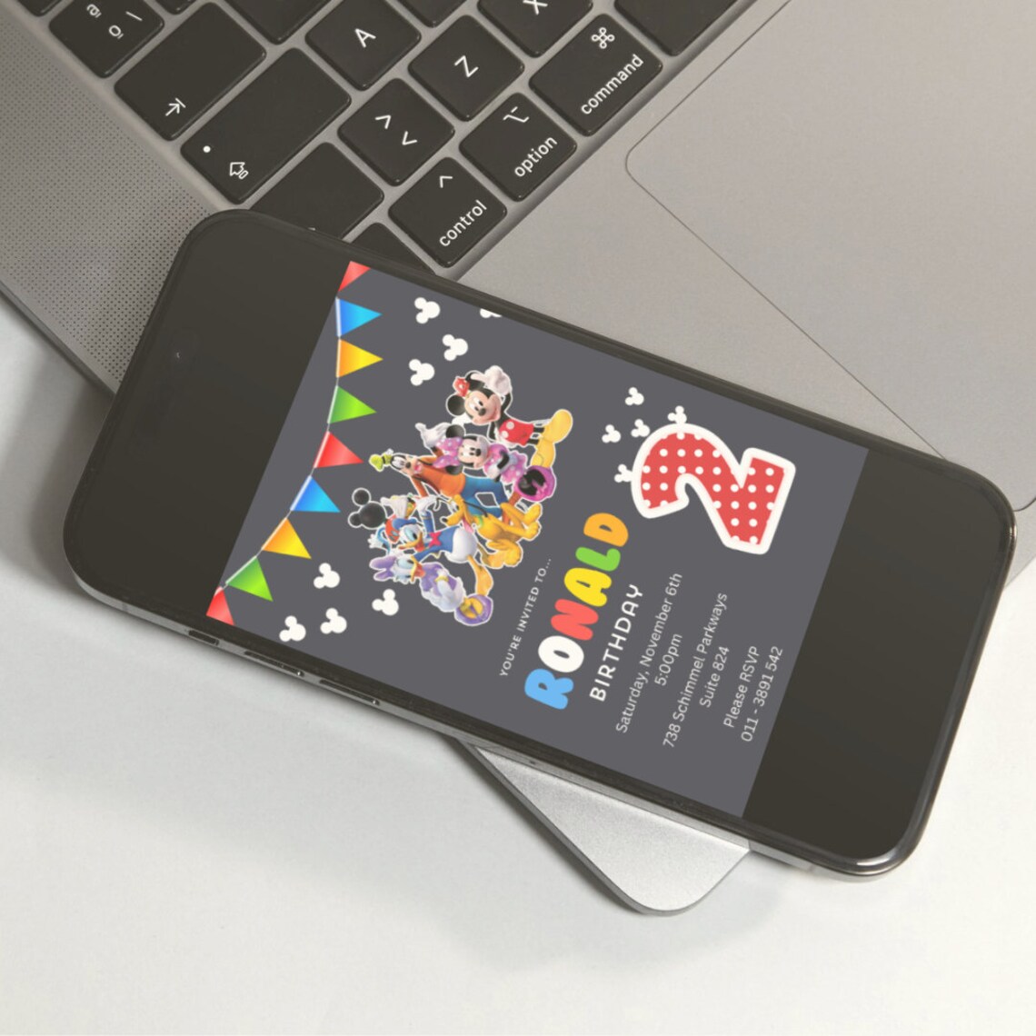 Mickey Mouse Birthday Invitation Card, Editable, Digital Print ...