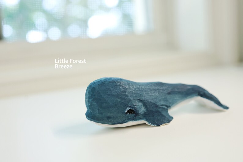 Whale Done！hand-carved Wooden Whale Sculpture - Shelf Decor & Ocean ...