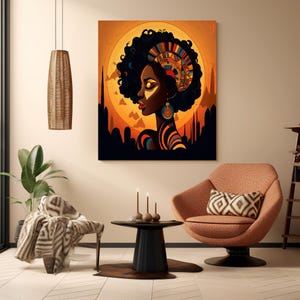 Afrocentric Wall Art, Afro-deco Style Print, African American Art ...