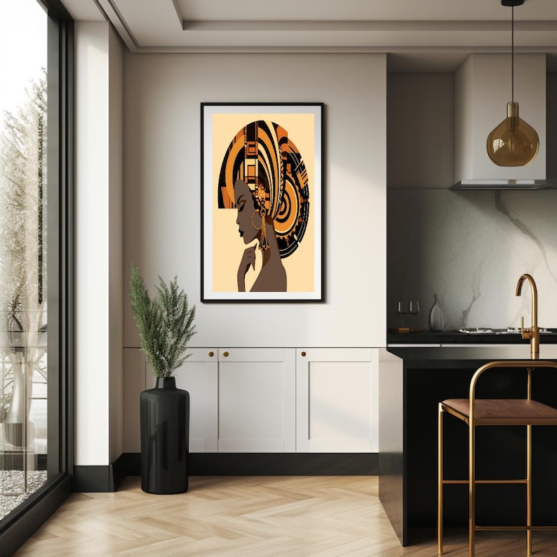 Afrocentric Wall Art, Afrodeco Style Print, African American Art ...
