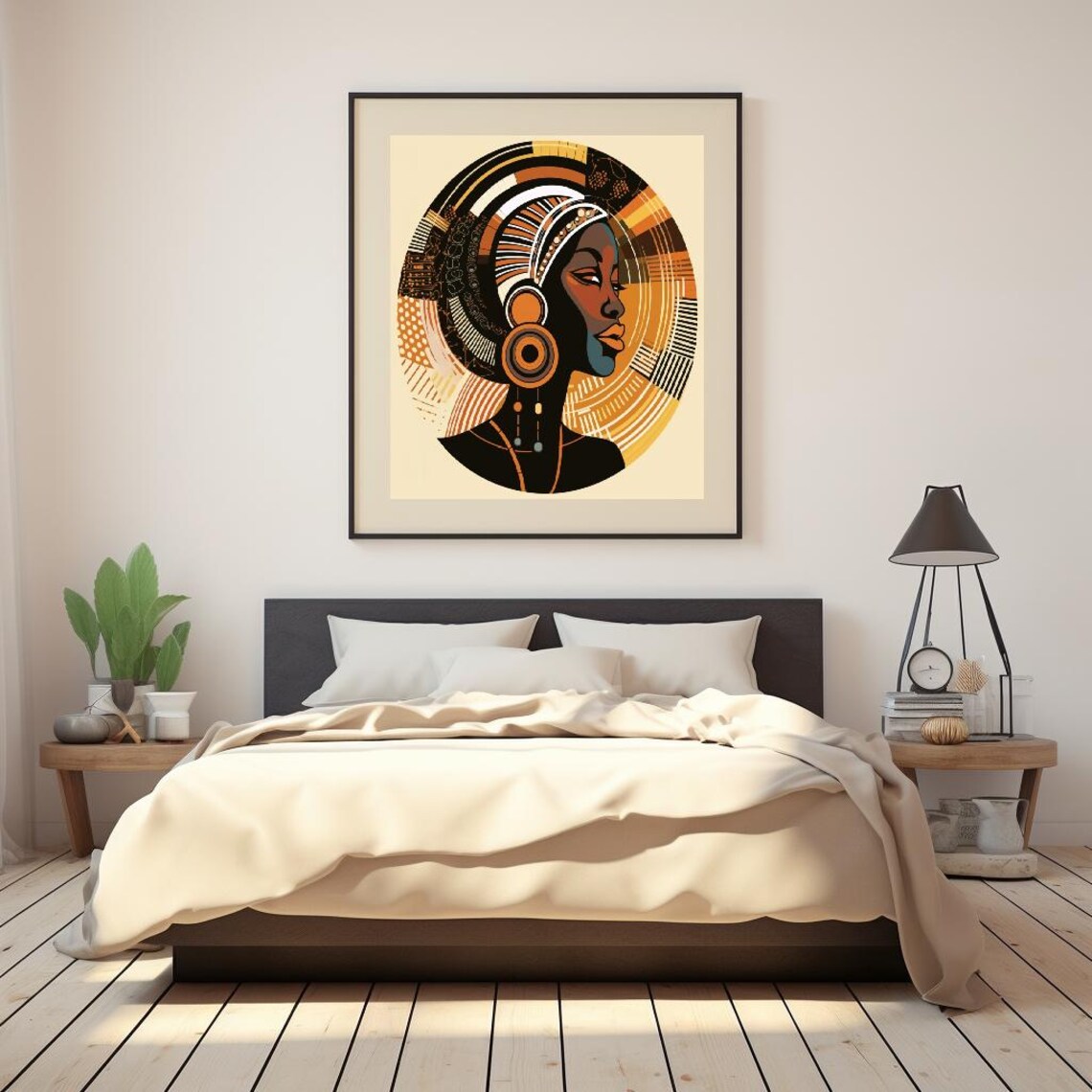 Afrocentric Wall Art, Afro Deco Style Print, African American Art ...