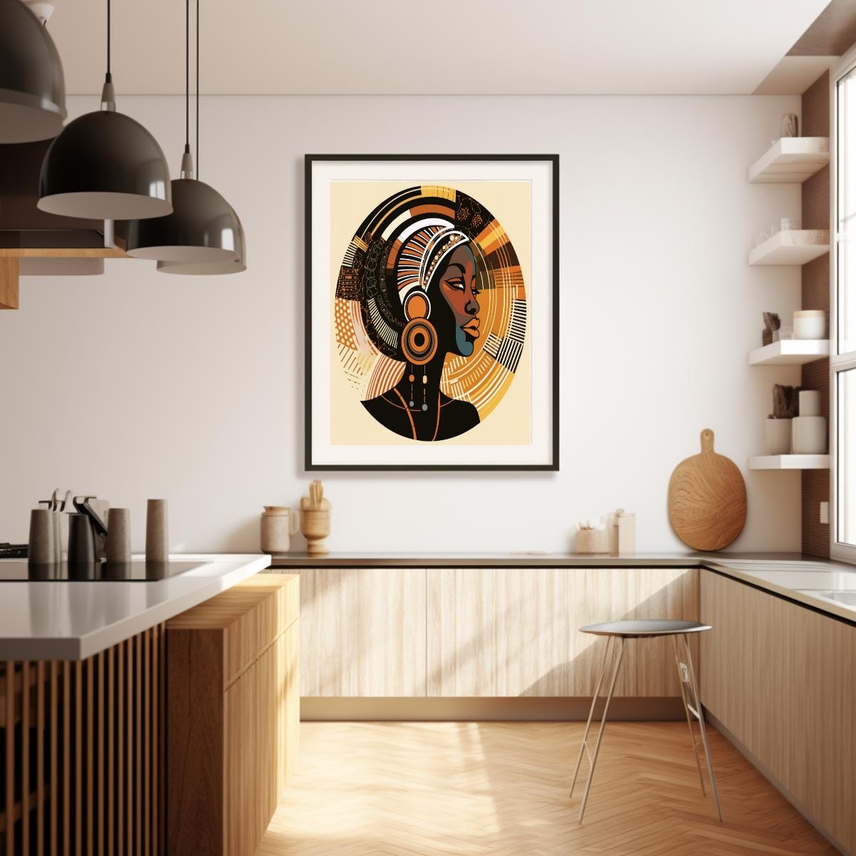 Afrocentric Wall Art, Afro Deco Style Print, African American Art ...