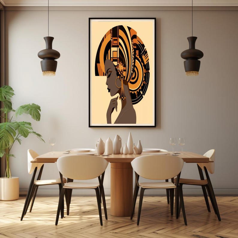 Afrocentric Wall Art, Afrodeco Style Print, African American Art ...