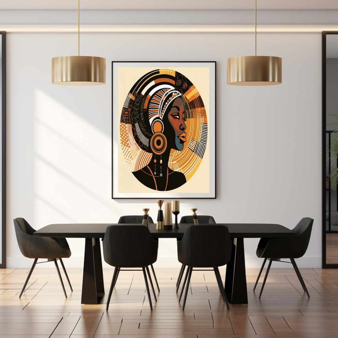 Afrocentric Wall Art, Afro Deco Style Print, African American Art ...
