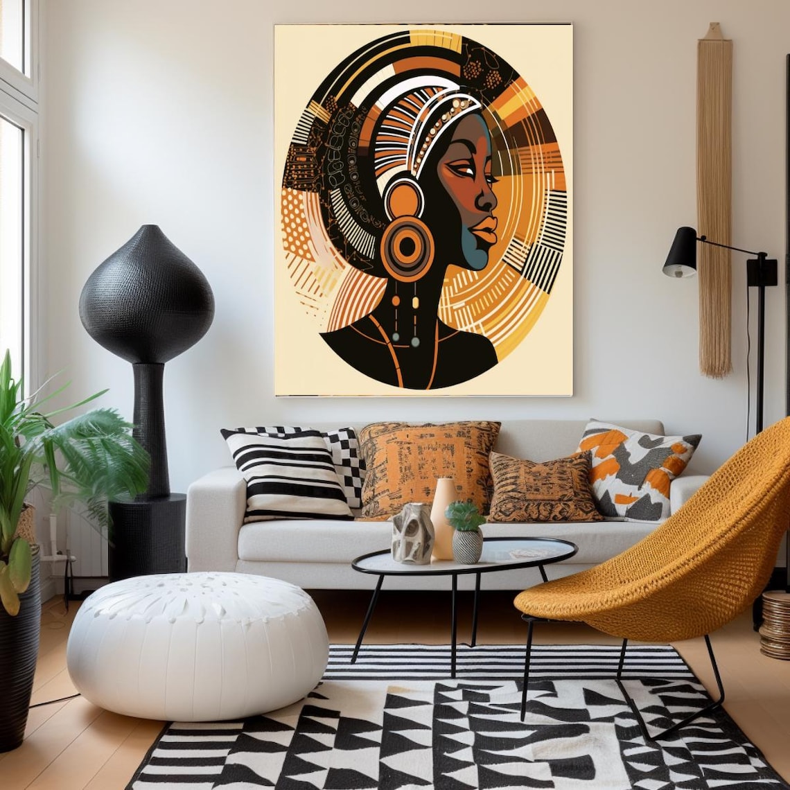 Afrocentric Wall Art, Afro Deco Style Print, African American Art ...