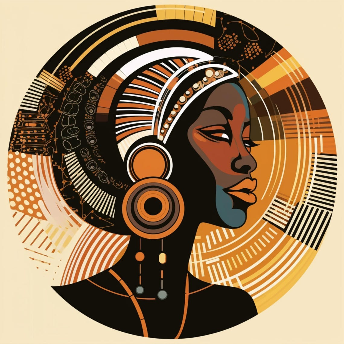 Afrocentric Wall Art, Afro Deco Style Print, African American Art ...