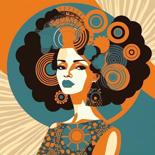 Afrocentric Wall Art, Afro-deco Style Print, African American Art ...