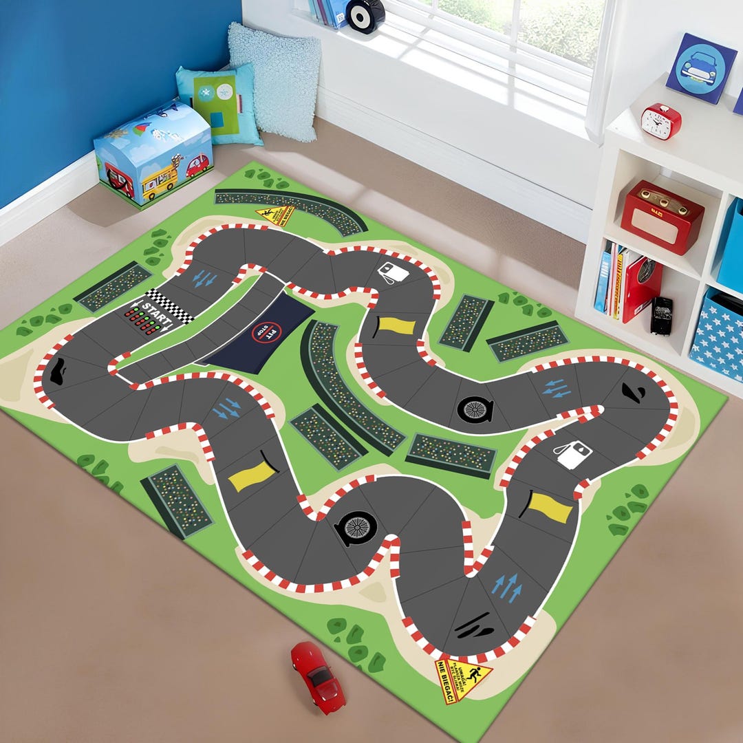 Race Track Rug,race Map Rug,f1 Rug,kids Rug,colorful Rug,game Rug ...
