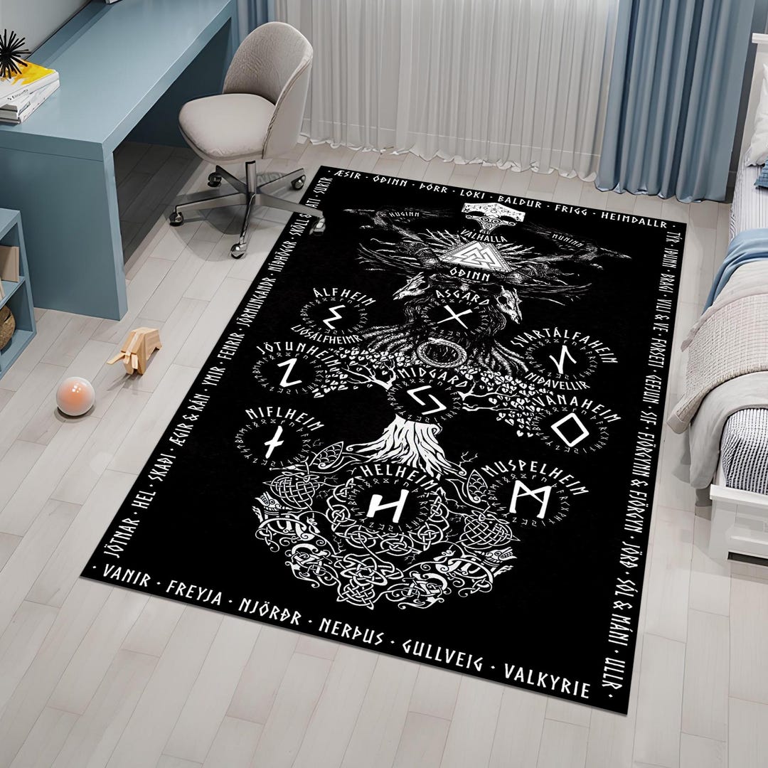 Viking Rug,valhalla Rug,odin Rug,norse Mythology Rug,asgard Rug,viking ...