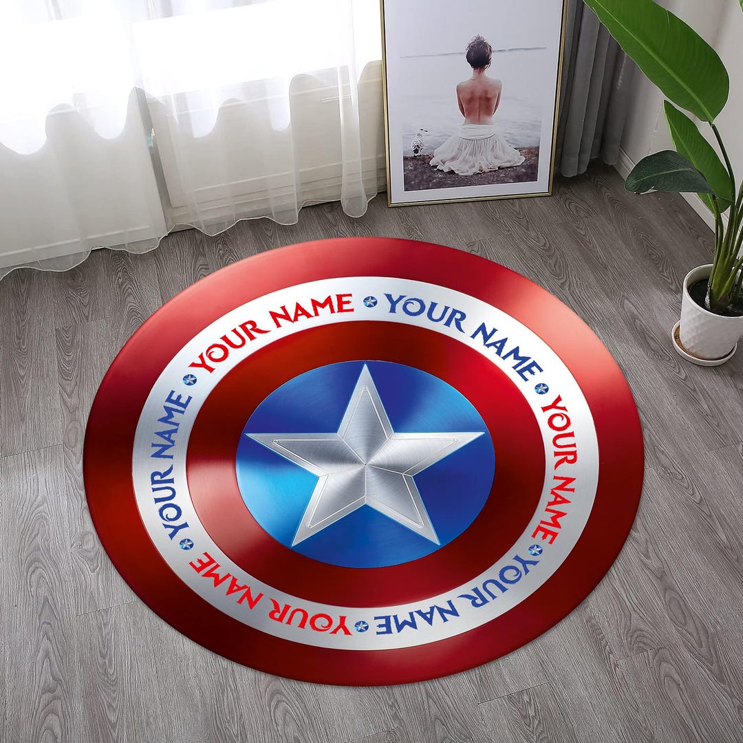 Captain America Rug,marvel Rug,round Rug,movie Rug,fantastic Rug,movie ...