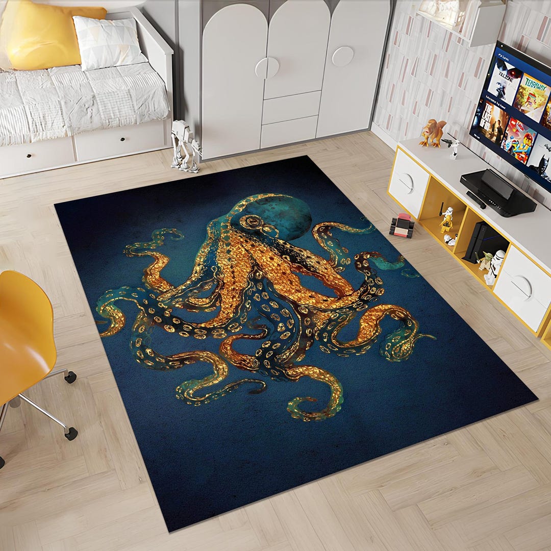 Octopus Rug,colorful Rug,gothic Rug,unique Rug,art Rug,home Decor,area ...