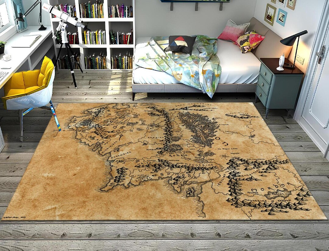 LOTR Rug,middle Earth Map Rug,lotr Map Rug,map Rug,cool Rugs,popular ...