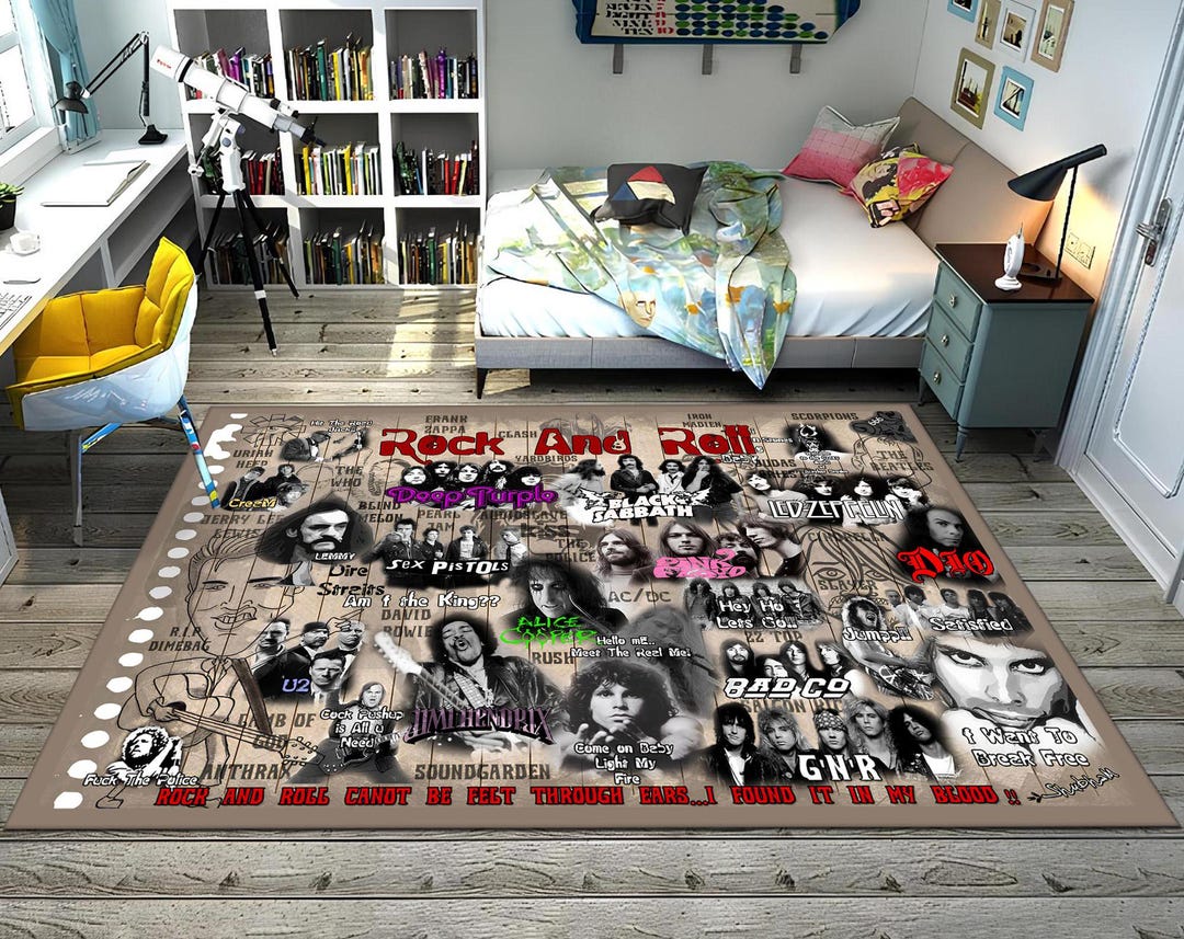 Rock and Roll Collection, Metal Rug, Rock Rug, Music Rug,guitar Rug ...