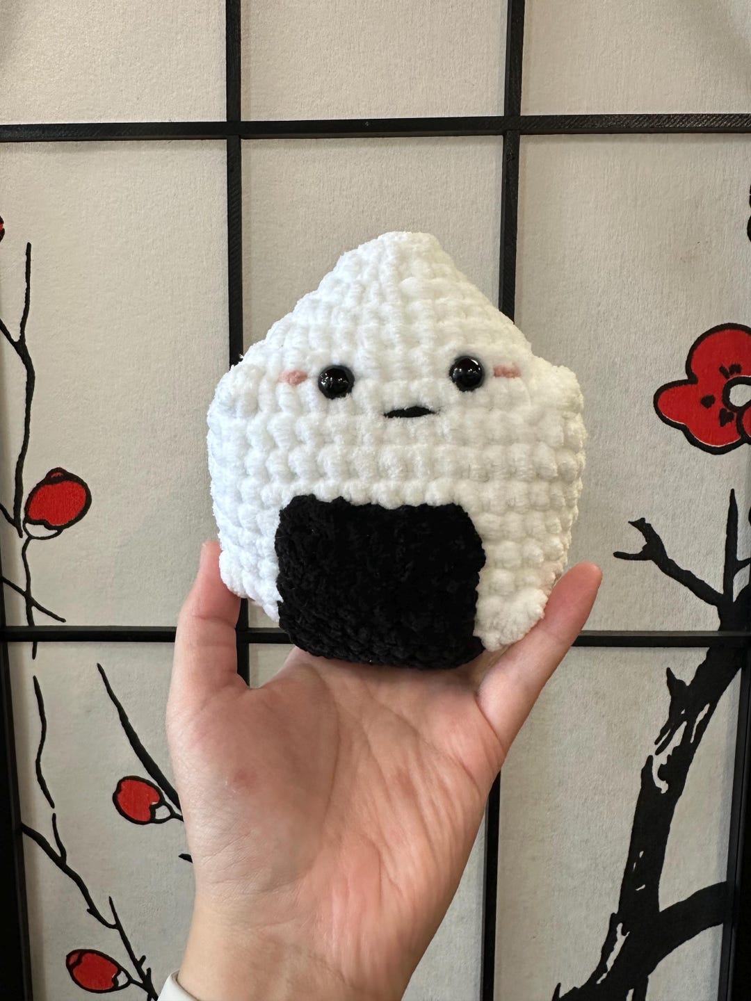 Kawaii Office Decor Rice Ball Plush Japanese Gift Soft Plushie Handmade ...