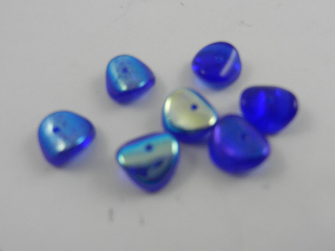 9mm Guterman Primium Glass Chip Beads Bright Blue Iridescent - Etsy