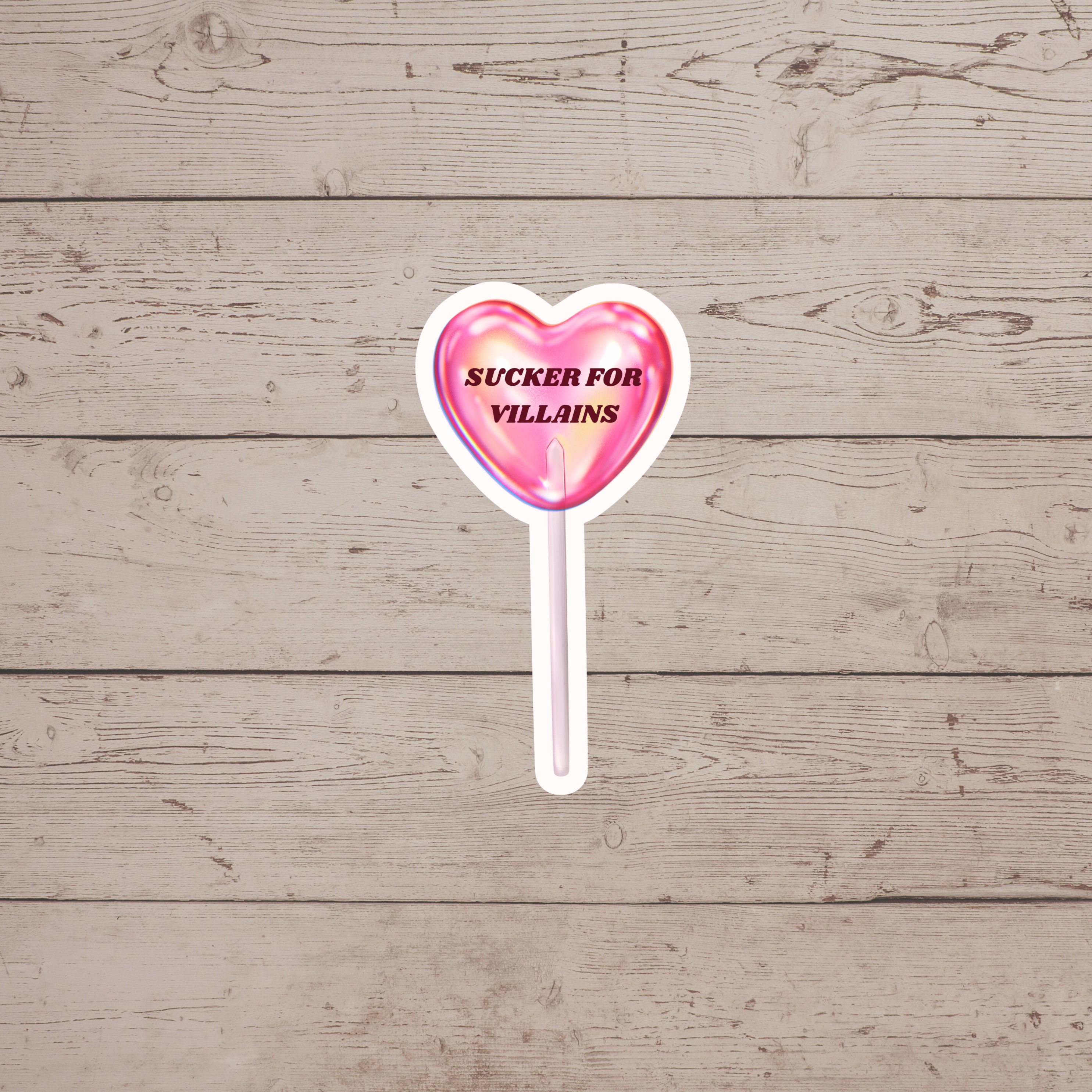 Sucker for Villain Pink Heart Lollipop Sticker, Bookish Sticker, Kindle ...