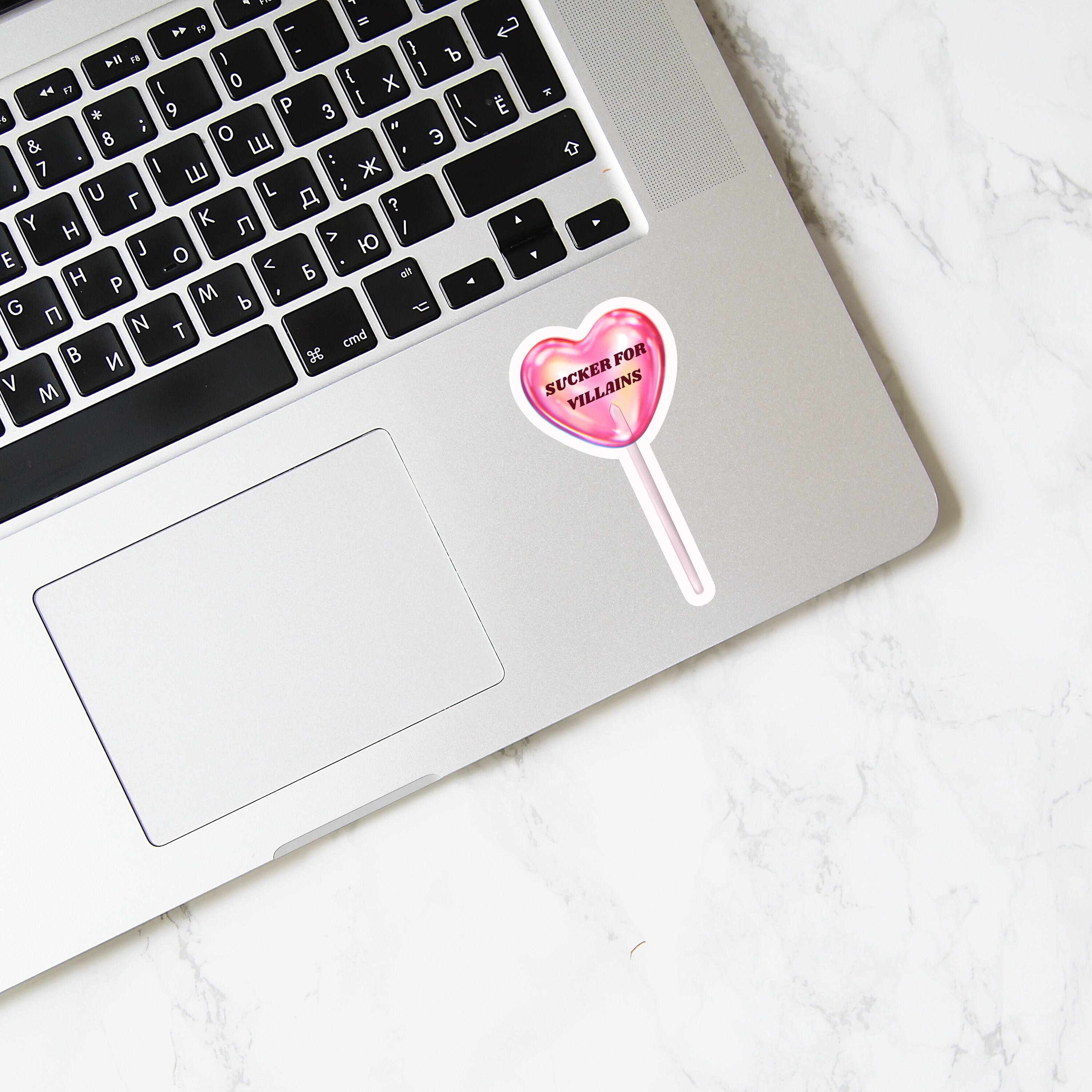 Sucker for Villain Pink Heart Lollipop Sticker, Bookish Sticker, Kindle ...