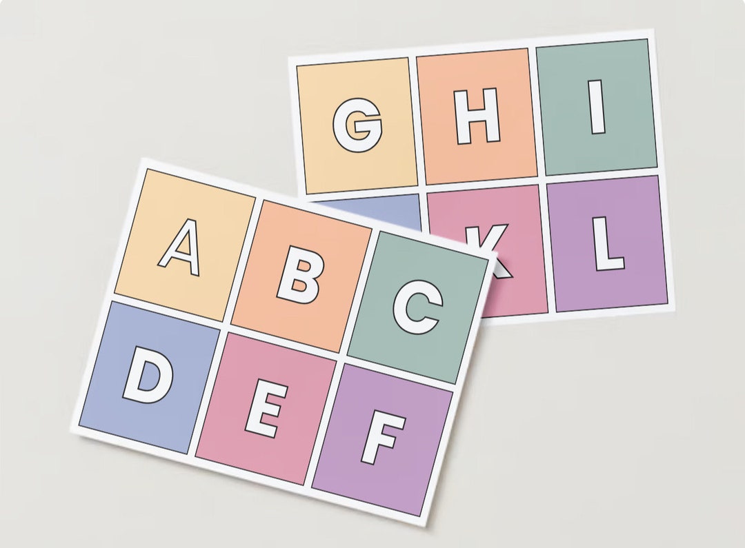 Simple Alphabet Flash Cards Instant Download Printable - Etsy