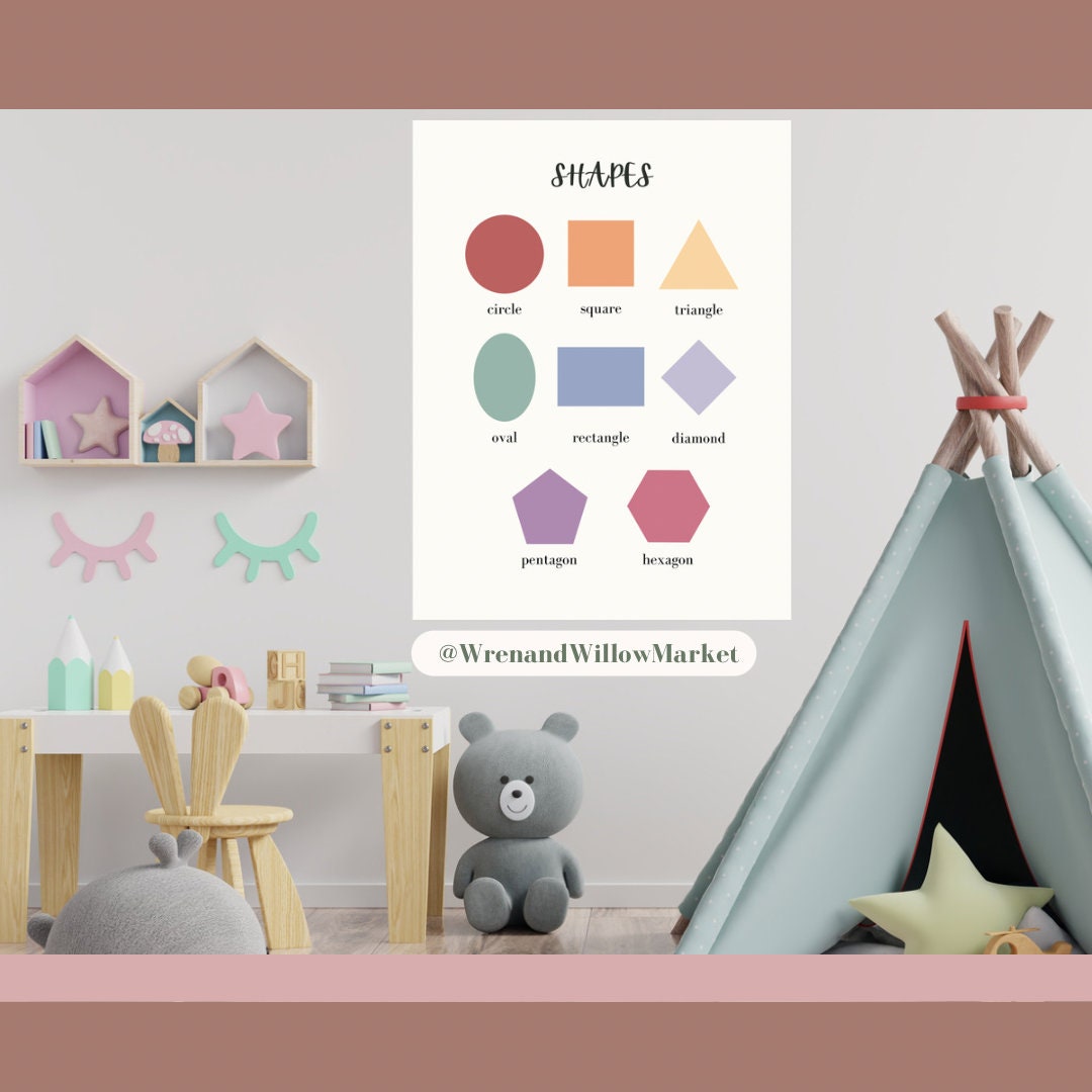 Educational Shapes Poster. Boho Homeschool Educational Shapes Poster ...