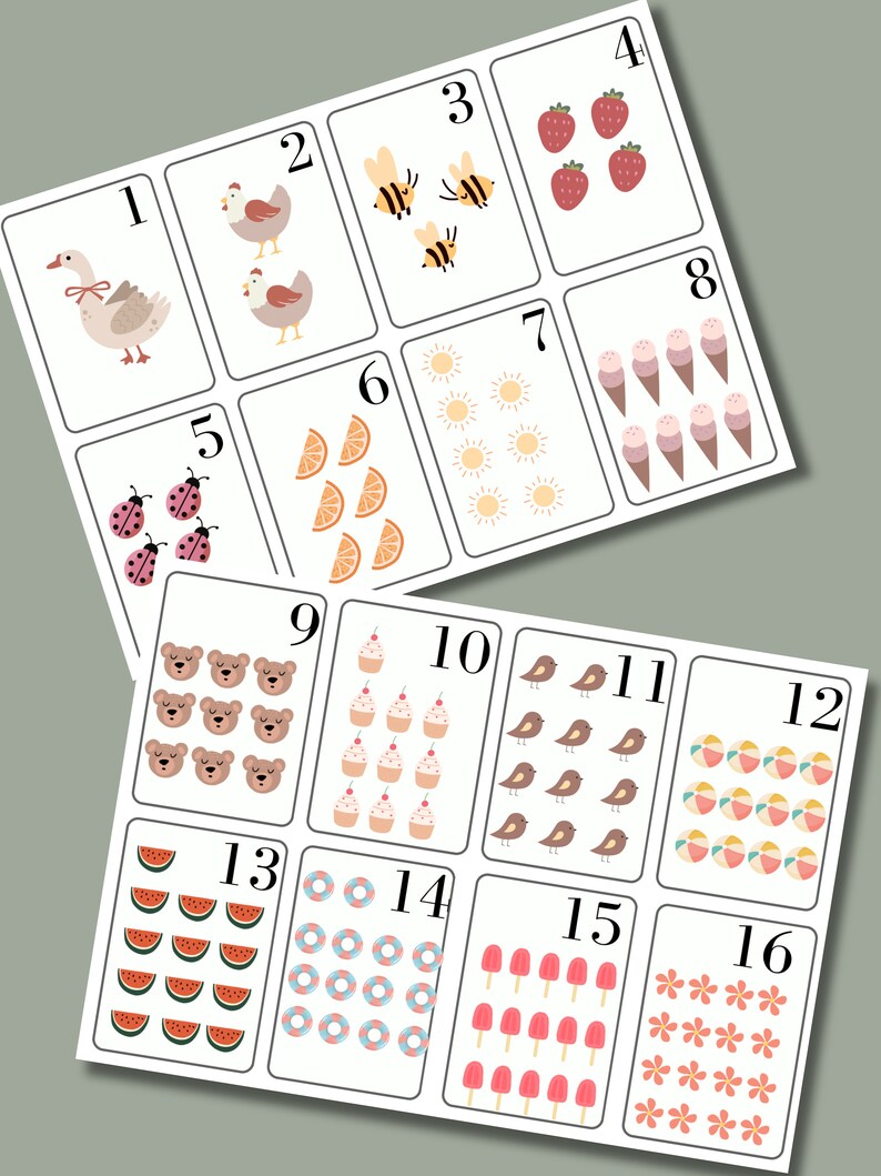Counting Practice Flashcards for Preschool and Kindergarten - Etsy