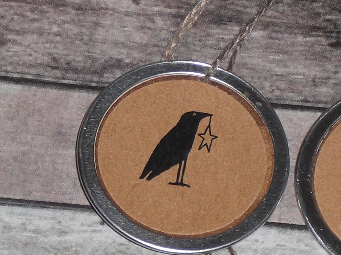 Set of 10 1 1/4 Crow With Primitive Star Metal | Etsy
