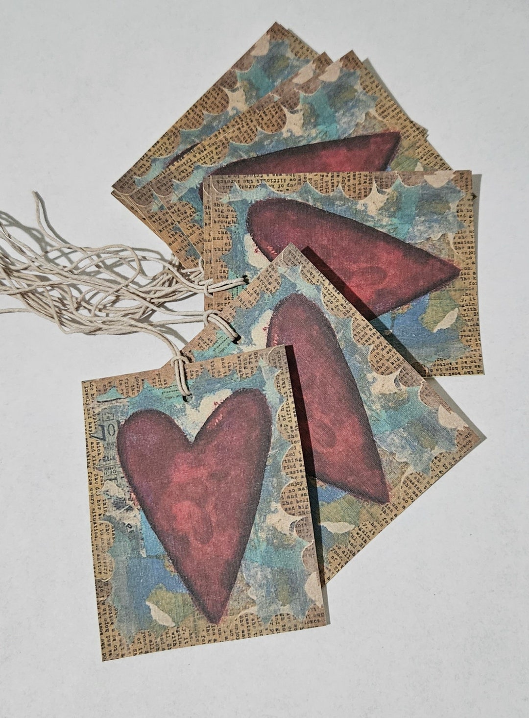 Valentine Heart Hang Tags: Kraft Brown Cardstock, Set of 9 - Etsy