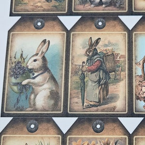 12 Assorted Primitive Farmhouse Vintage Nostalgic Easter Bunny Rabbit ...