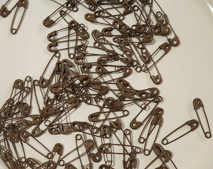 144 PINS 1 1/8 Inch 28mm Faux Rust Brown Safety Pins Primitive ...