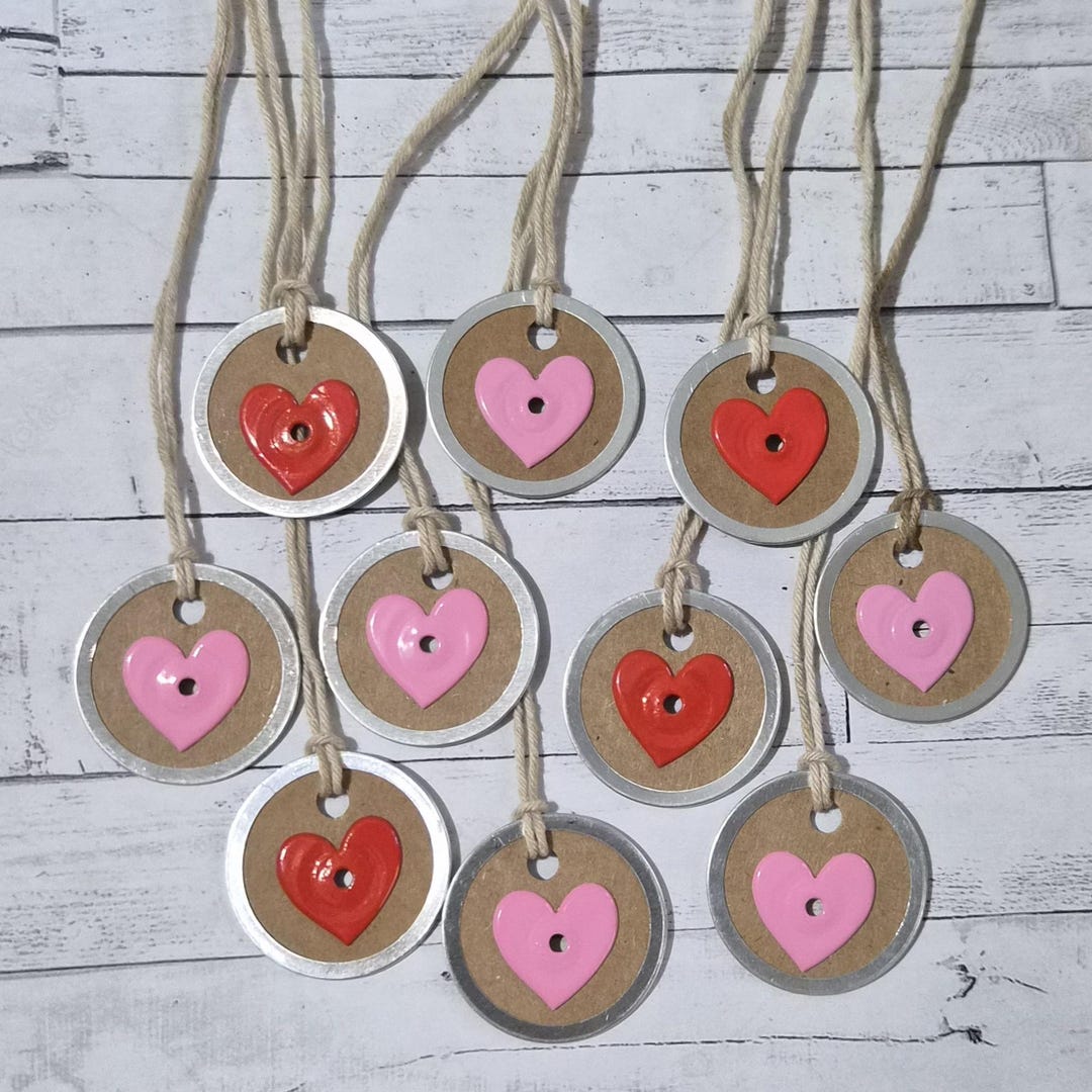 10 Metal Rim Enamel Heart Hang Tags Mini Tree Ornaments: 1.25 Inch - Etsy