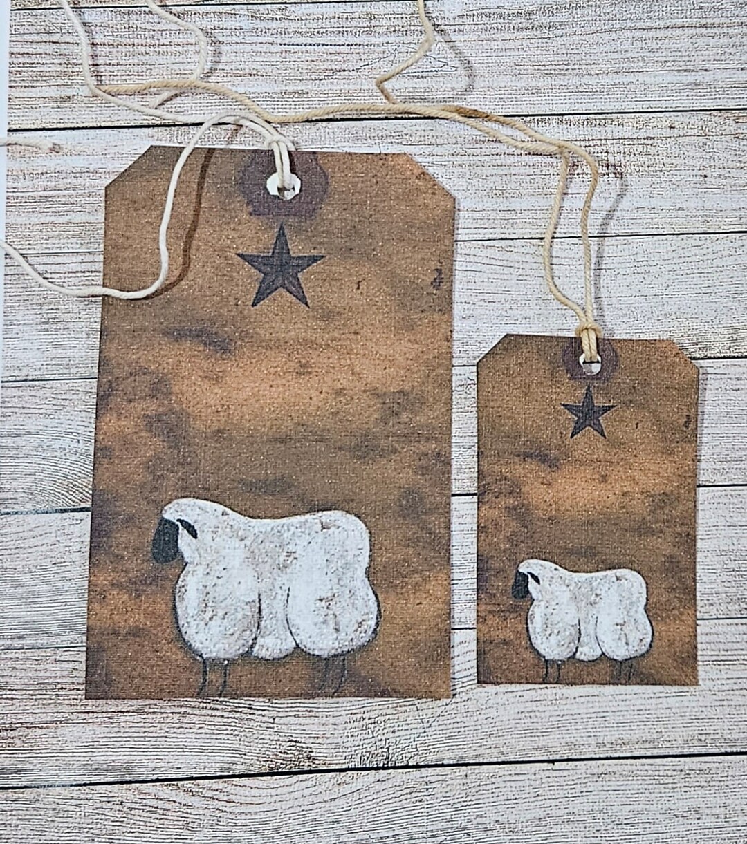 Primitive Sheep Hang Tags: Farmhouse Gift Ties, Tree Ornaments - Etsy