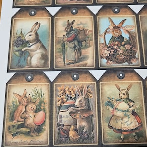 12 Assorted Primitive Farmhouse Vintage Nostalgic Easter Bunny Rabbit ...