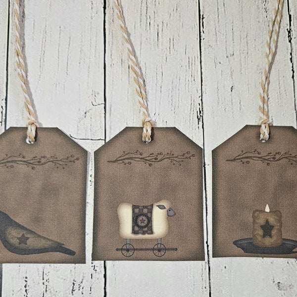 Primitive Tags - Etsy