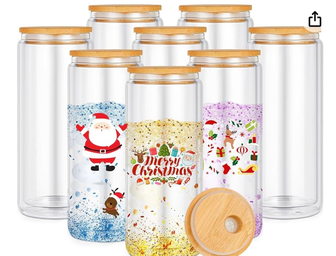 20oz Glass Snow Globe Cup - Etsy