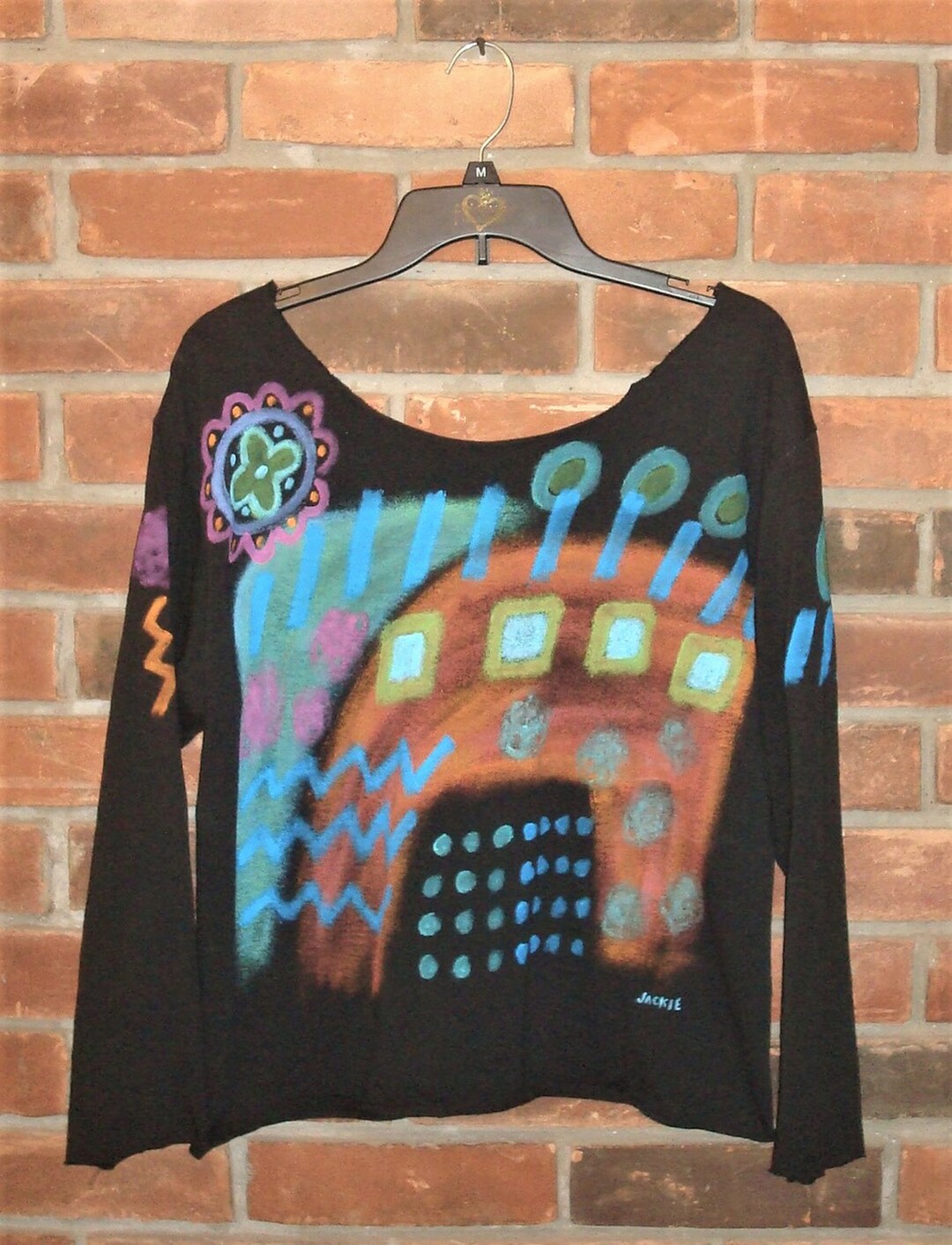 Made to Order Funky Hand Painted Abstract Art to Wear Women's Raw Edge ...