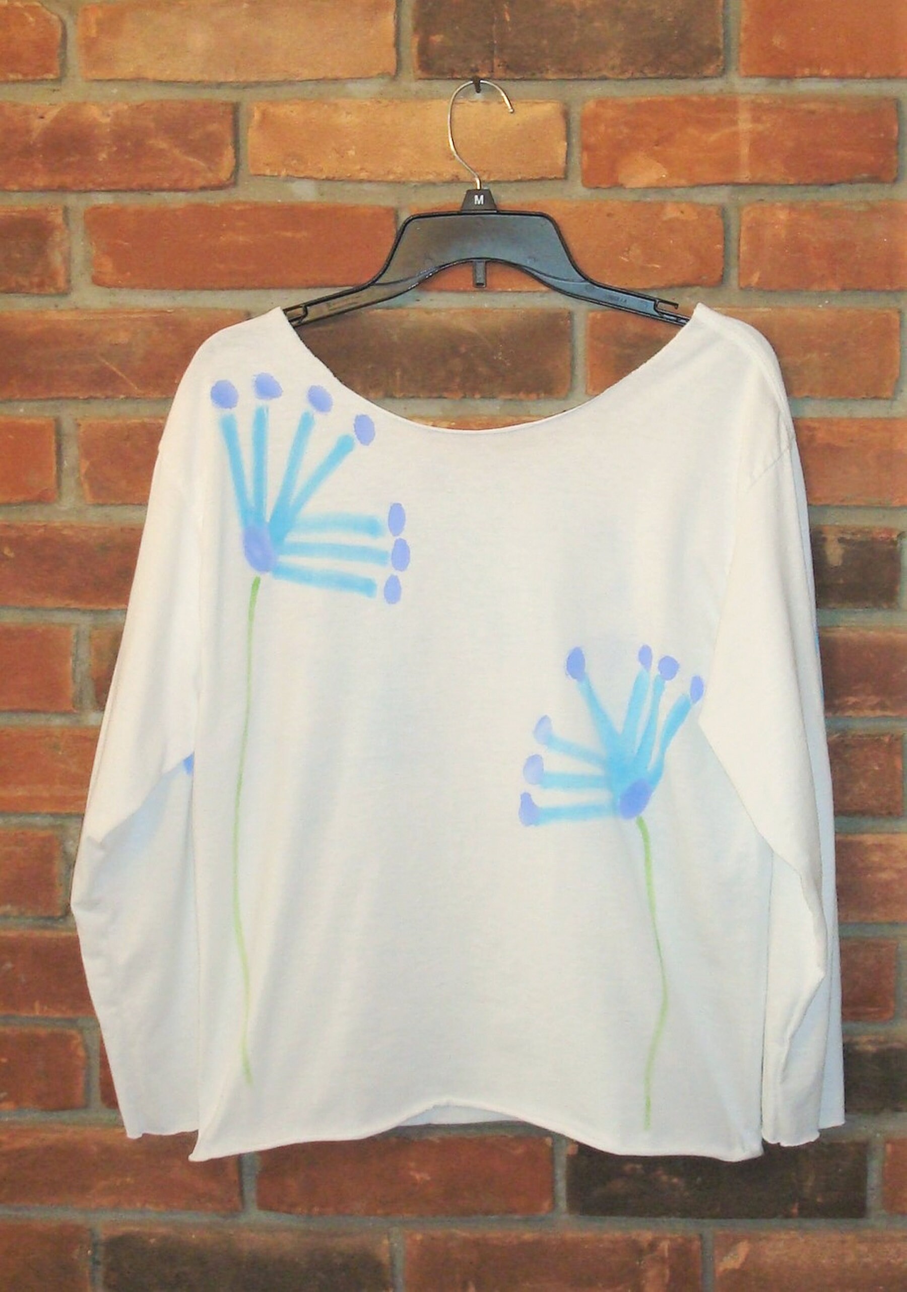 Made to Order Hand Painted Abstract Art Raw Edge Women's off the ...