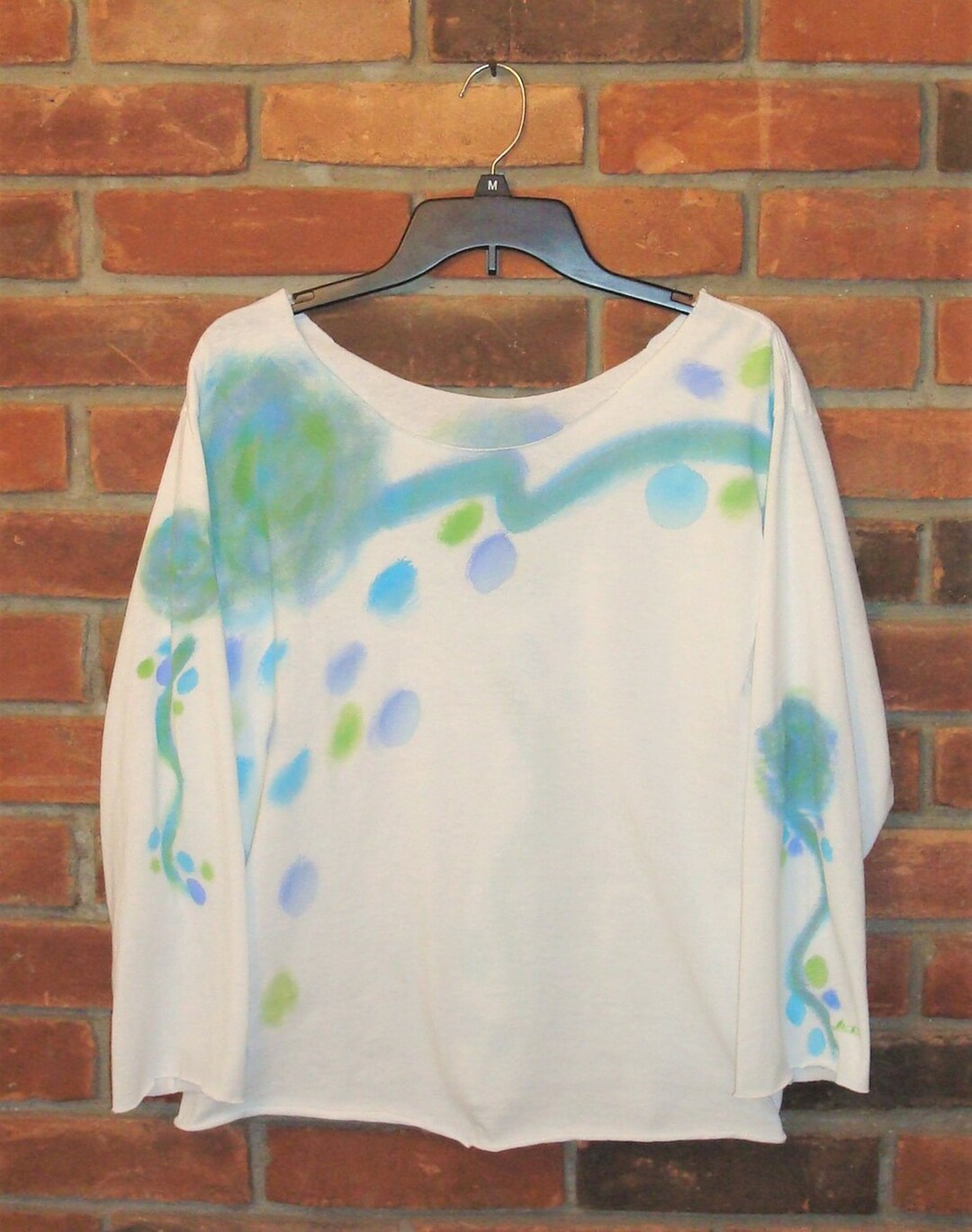 Made to Order Hand Painted Raw Edge Abstract Art Unisex Size off the ...