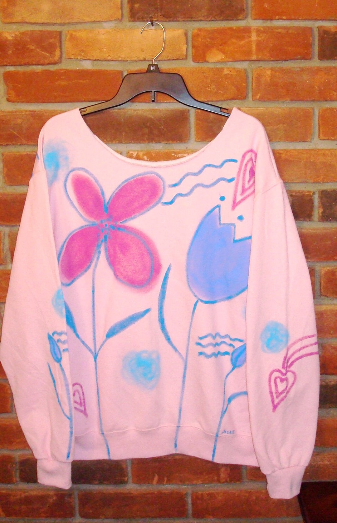 Made to Order Raw Edge Neckline Hand Painted Abstract Art Unisex Size ...