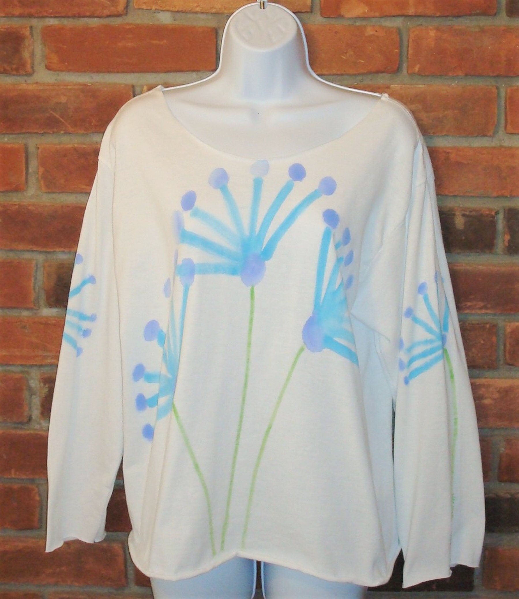 Made to Order Hand Painted Abstract Art Raw Edge Women's off the ...