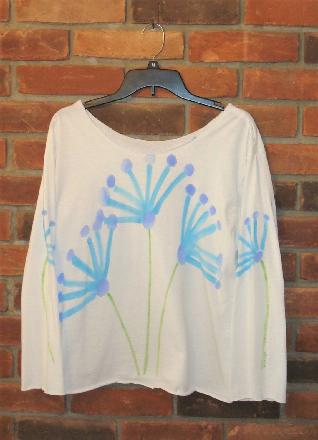 Made to Order Hand Painted Abstract Art Raw Edge Women's off the ...