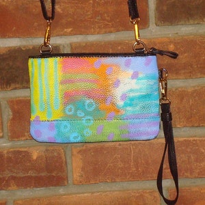 Funky Hand Painted Abstract Art to Carry Faux Leather - Etsy