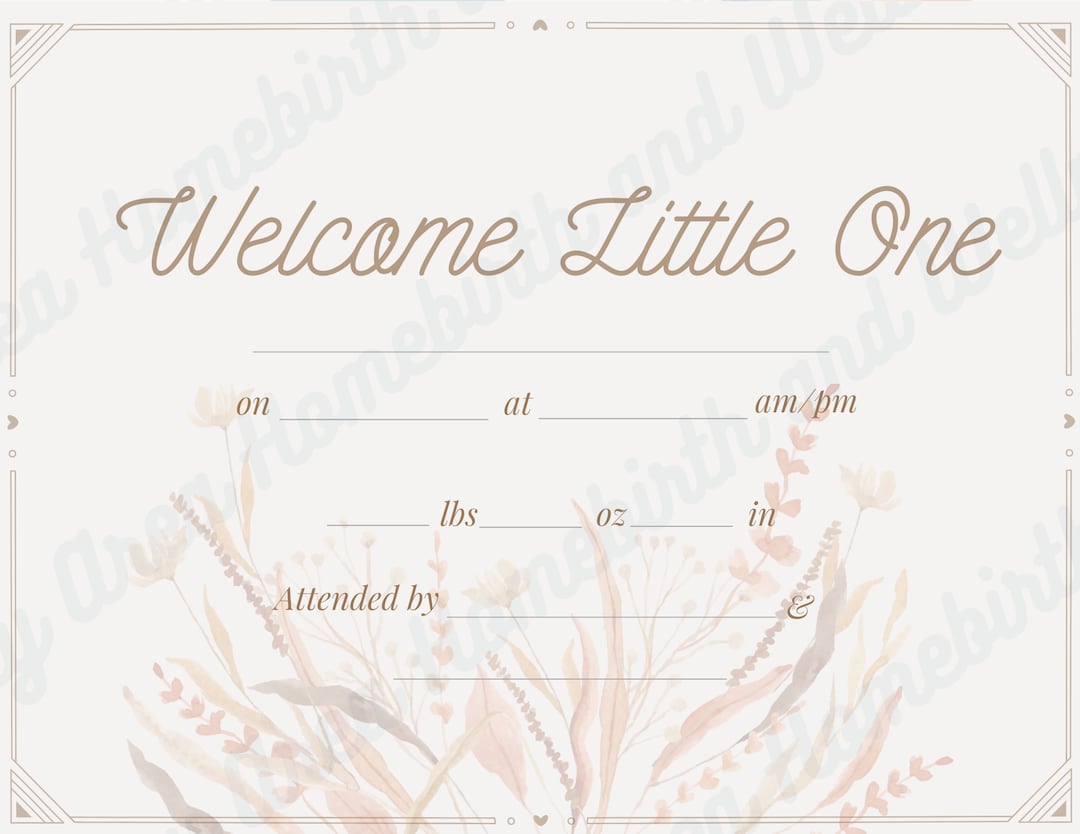 Commemorative Birth Certificate - Etsy