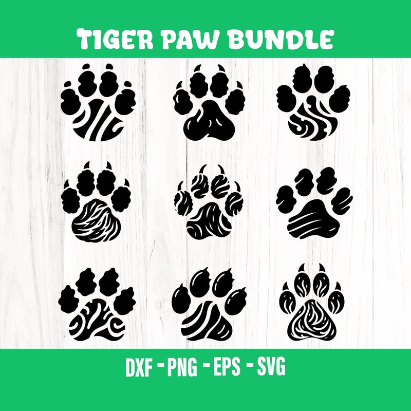 Tiger Paw Svg - Etsy