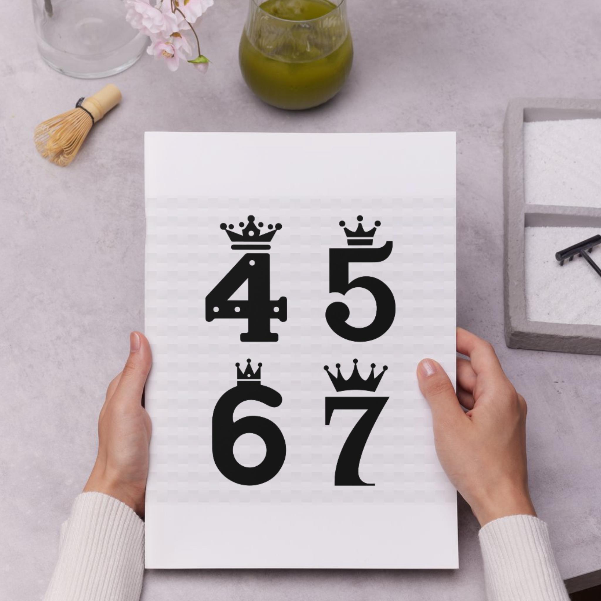 Numbers Svg, Numbers Png, Crown Numbers Svg, Numbers Cut File, Birthday ...