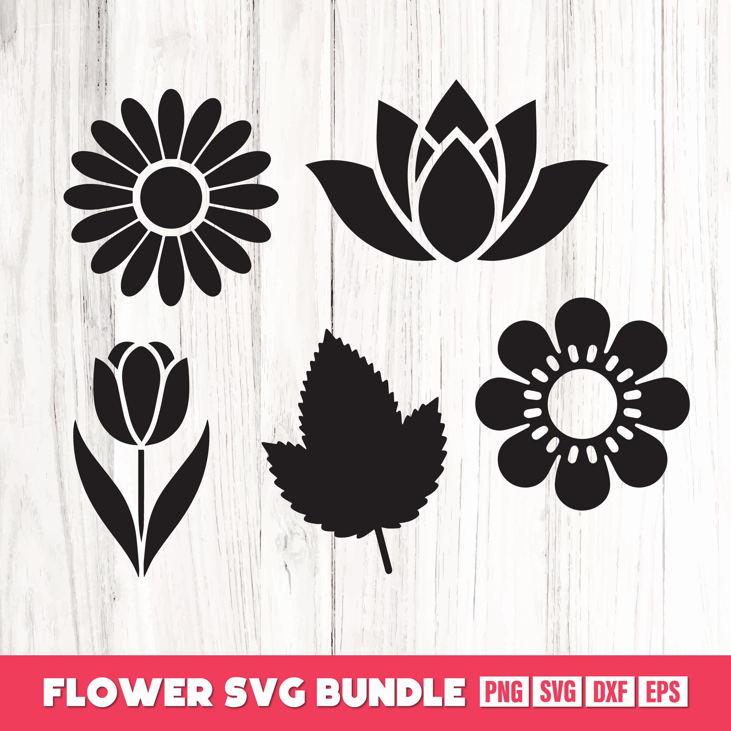 Flower SVG Bundle, Flower Png Bundle, Flower Shapes Svg, Flower Bundle ...