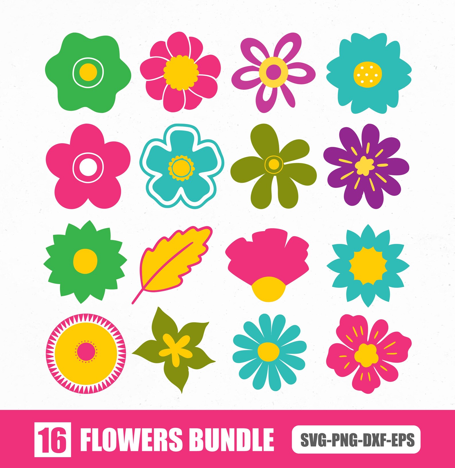 Flower Svg Bundle, Flower Png Bundle, Flower Clipart, Flower Bundle Svg ...