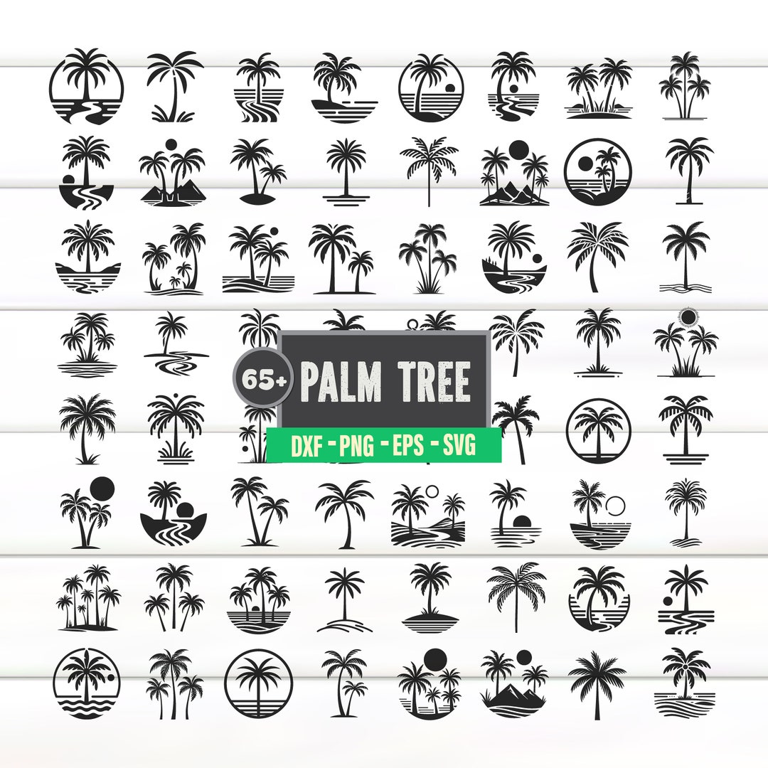Palm Tree Svg Bundle, Palm Tree Clipart, Palm Beach Svg, Tropical Palm Svg, Palm Png, Palm Tree ...