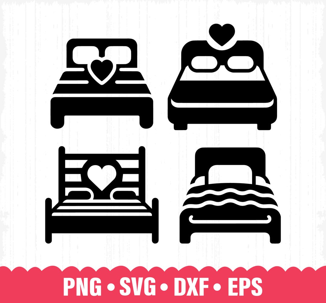 Bed SVG, Bed Clip Art, Bed Vector, Sleep SVG, Bed Clipart, Hotel SVG ...