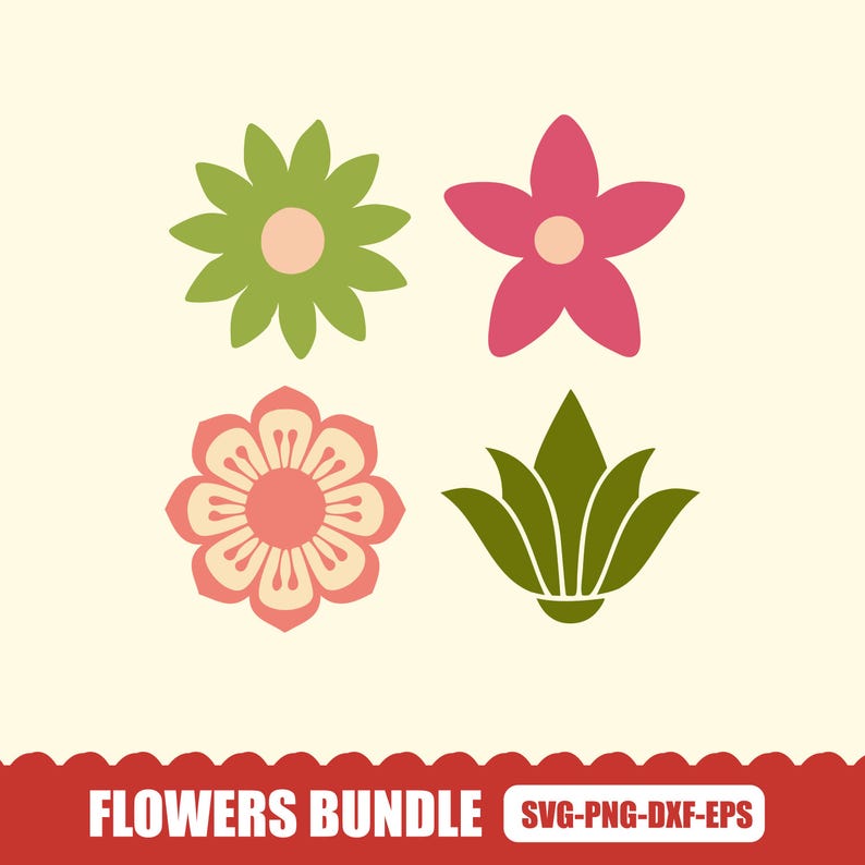 Flower Svg Bundle, Flower Png Bundle, Flower Clipart, Flower Bundle Svg ...