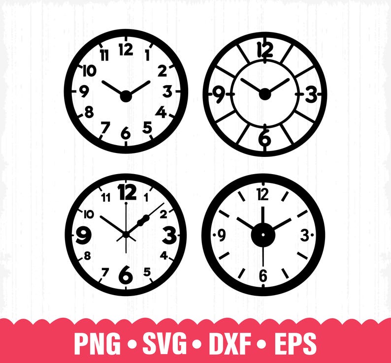 Clock Svg, Clock Cut File, Clock Face Svg, Clock Face Clipart, Clock ...